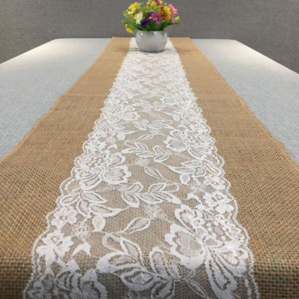 Chemin de table mariage toile de jute | Jutes